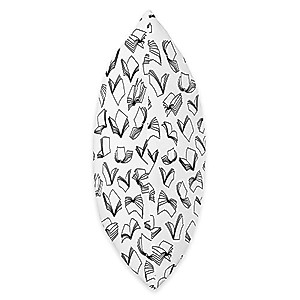 Grandio Design Library Book Lover Bookworm Lover Minimalist Books Flock Pattern White Throw Pillow, 18x18, Multicolor