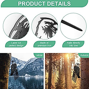 Freedom Eagle Decoration - Garden Metal Bald Eagle Yard Art Bald Eagle Patriotic 4th of July Wall Sculpture for Garden Yard Patio Backyard Tree