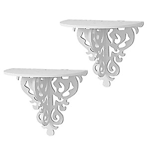 Cabilock 4 pcs Shelf for Art Flower Bracket Household Decor Hanging Nursery Decorative Carving Wall-Mounted Stand Modern Floating Pot Bedroom Office Wall Plant Retro Decoration Flowerpot