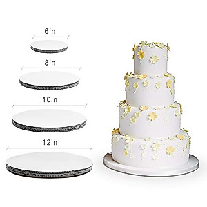 Cake Boards, White Round Cake Circle Base - 6,8,10 and 12 inch, 5 of Each Size