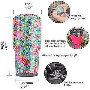 30 oz Tumbler with Lids and Straws,18/8 Stainless Steel Vacuum Insulated Coffee Tumbler,Insulated Travel Mug Water Cup with Leak-Proof Straw Lid & Flip Lid,3 Metal Straws,1 Cleaning Brush & Gift Box