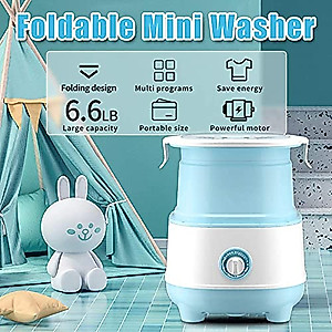 Foldable Portable Mini Washing Machine and Dryer, 10 Min Fast Washer and 3 Min Rotate Drying, 6.6 Lb Capacity Save Water and Energy,Green