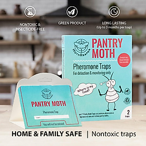 Pantry Moth Lure 2-Pack - Pantry Moth Glue Lures for House Pantry, Pantry Moth Lures for Food and Cupboard Moths, Pantry Moth Lures with Pheromones Prime Moth Lure Indian Meal Moth Lures for Kitchen