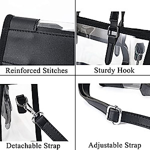 FAIME Clear Bags for Women, Cute Clear Crossbody Purse Stadium Approved, Clear Handbag with Adjustable Strap, Clear Tote Bag for Women, Concerts, Stadium (Small)