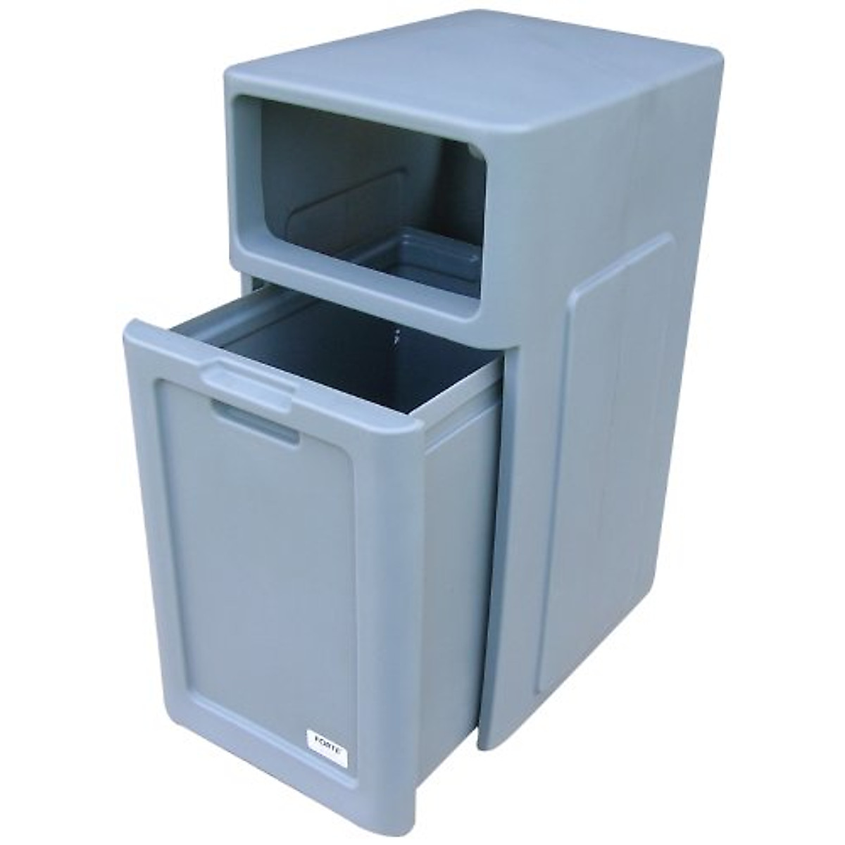 Forte Products 8001742 Enclosed Top Waste Can with Pull-Out Drawer, 20" L x 26" W x 40" H, Grey