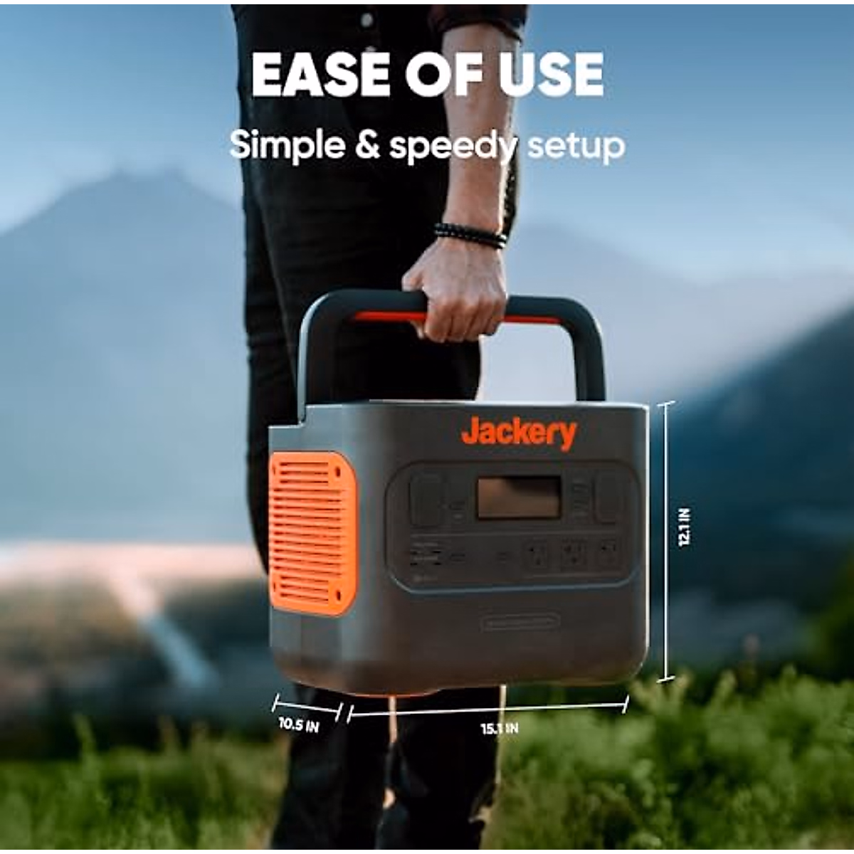 Jackery Solar Generator 2000 PRO 2160Wh Capacity with 1XSolar Panel SolarSaga 200W, 3x2200W AC Outlets, Fast Charging, Ideal for Home Backup, Emergency, RV Outdoor Camping