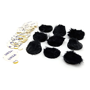 URSA Fur Circles - Mini Windshields for Lavalier/Lapel Microphones. Reduce Wind Noise & Clothing Rustle. Compatible with Sennheiser, RODE, Sanken, Tascam & More (9x Circles + 30x Stickies, Black)