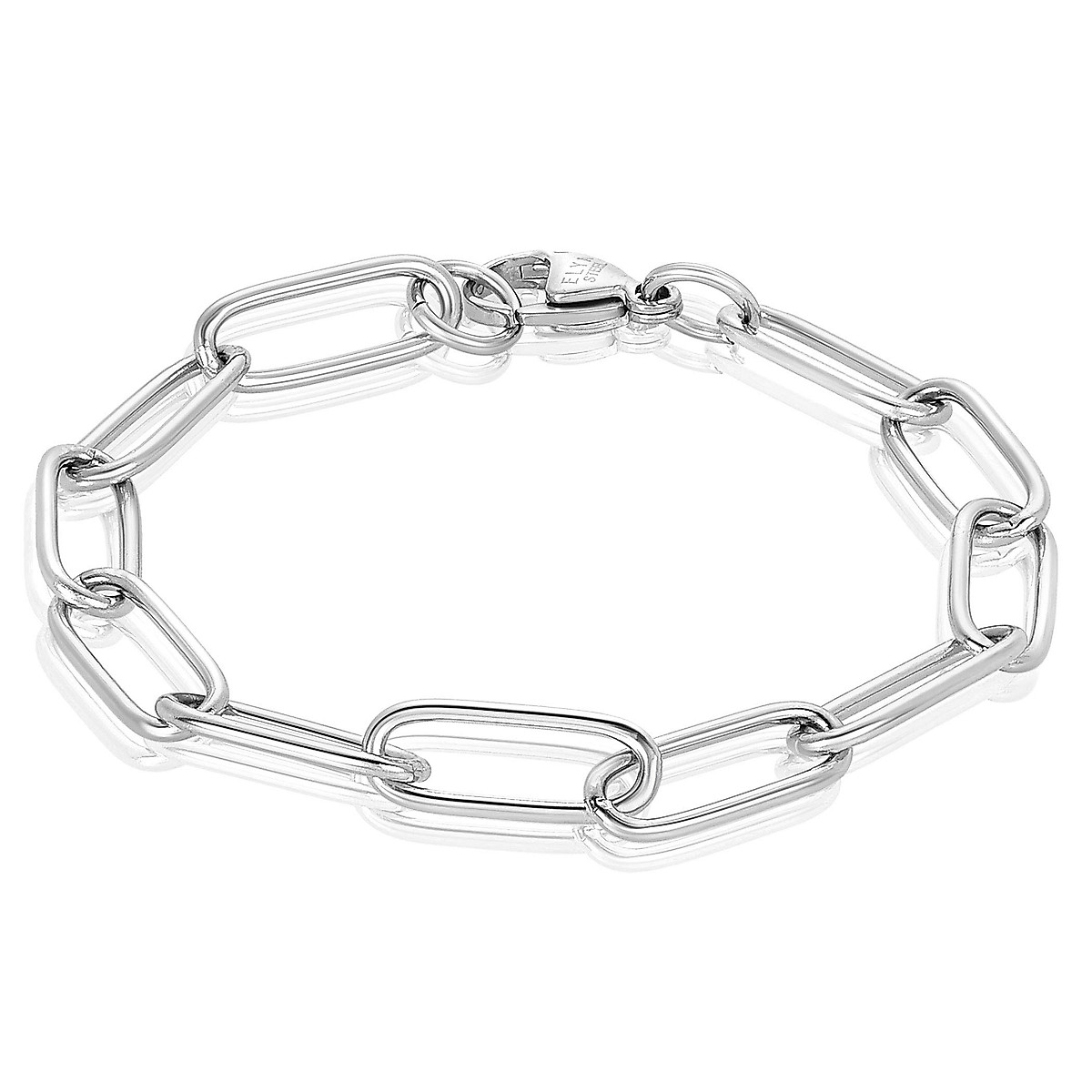 West Coast Jewelry Women's Stainless Steel Paperclip Bracelet 7.5"