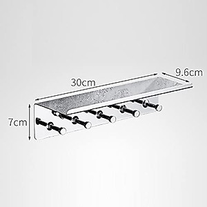 FVRTFT Shower Rack with Hook Shower Caddy No Drilling Shower Shelves Self Adhesive Wall Mounted Stainless Steel For Bathroom Kitchen,30cm