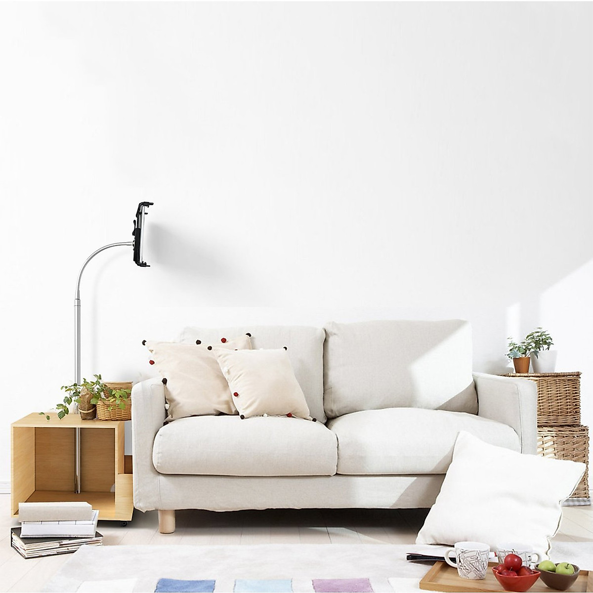 Furinno Hidup Space Saver Bookcase with MID Built-in Tablet Holder Stand