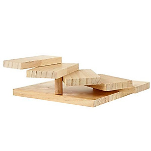 Sushi Making Wooden Sushi Serving Tray Rotating Steps Stairs Meat Plate Charcuterie Platter Bread Meat Fruit Display Decorative Serving Trays Wooden Server 28. 5X23X9CM Sushi Serving Tray