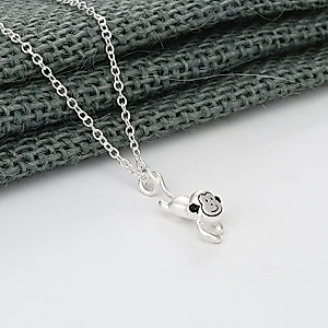 Chereda Power Necklace Silver Plated Monkey Cute 3D Animal Necklace Pendant Charm for Women