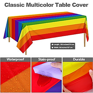 Ruisita 193 Pieces Rainbow Party Supplies Include Disposable Dessert Paper Plates Cups Napkins Forks Knives Spoons Table Cover Serve 24 Guests Dinnerware Cutlery Set for Birthday Wedding Decoration