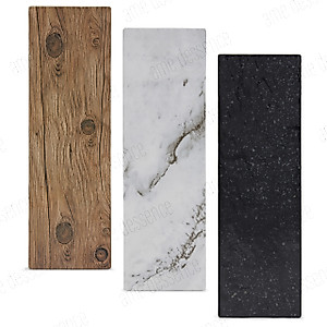 AME D'ESSENCE 20 3/4" x 6 1/4" White Shadow Faux Marble Melamine Serving Board for Meat, Cheese, Vegetables, Bread, and Charcuterie - Decorative Serving Board for Kitchen and Dining Room