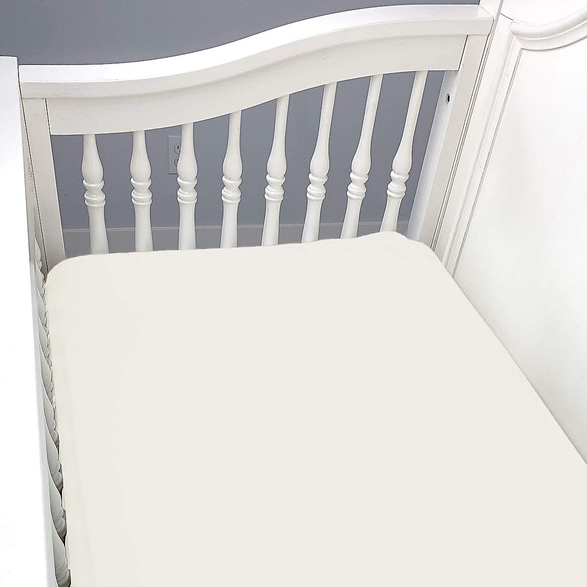 BedVoyage Panda Baby viscose from Bamboo Fitted Crib Sheet Ivory