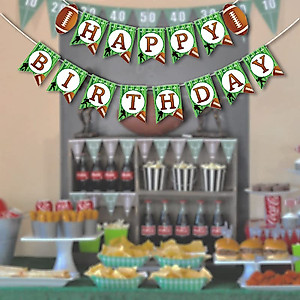 Football Party Decorations Football Happy Birthday Banner Party Supplies String Flags Football Bowl Game Sport Themed Bunting Sign Party Decor Favors