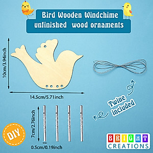 Bird Wooden Wind Chime Bird Wind Chime Wood Windchimes Outdoors Decorative Wooden Hanging Wind Chime for Kids Girls Boys Gifts Outdoor Garden Patio Balcony Arts and Crafts Decoration (16)