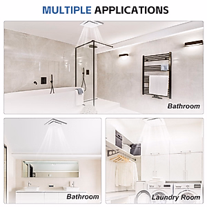 POWERENG Bathroom Fan Ceiling Mount Exhaust Ventilation,141 CFM 0.7 Sones,4 Inches Duct,White,Very Quiet Ventilation and Exhaust Fan