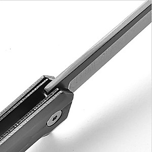 Carimee Pocket Knife 3.35", EDC Gentlemen Knife with 7Cr17Mov Steel Blade, Stainless Steel Handle, Pocket Clip, Glass Breaker, For Outdoor Activity, 2024 Gifts, Grey Color