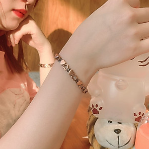 Reaowazo Copper Bracelets For Women Copper Magnetic Bracelet For Women Magnetic Copper Bracelet With 3 More Smarter Clasps Love Heart Jewelry Gift for Womens