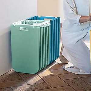 Guzzini 25 Litre Storage Container - Eco Packly Foldable for Storage | Multi - Purpose Container for Storage, Home Recycling, Bin | 100% Recycled Plastic - Kitchen, Garage, Bedroom Use (Sage Green)