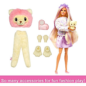 Barbie Cutie Reveal Doll with Blonde Hair & Lion Plush Costume, 10 Suprises Include Accessories & Pet (Styles May Vary)