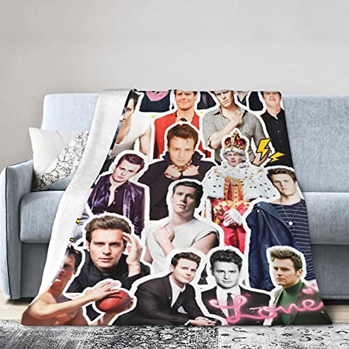 Blanket Jonathan Groff  Soft and Comfortable Warm Fleece Blanket for Sofa, Office Bed car Camp Couch Cozy Plush Throw Blankets Beach Blankets