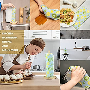 BOJUST Reusable Paper Towels Washable Roll-12 Pieces Eco Cotton Paperless Paper Towels | Napkins Cloth Paper Towels for Kitchen | Zero Waste Products Alternative Paper Towel(Light Lemon, 12 Towels)