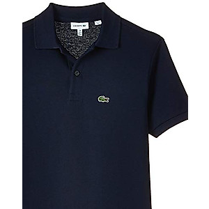 Lacoste Unisex-Child Short Sleeve Classic Pique Polo, Navy Blue, 10