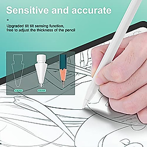 6 Pack [Pen Like] Pencil Tips for Apple Pencil 1st 2nd Generation Replacement Nibs No Wear Out Durable Fine Point Tip Compatible for Apple Pen White