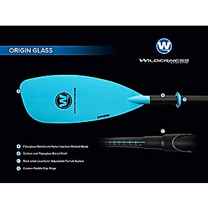 Wilderness Systems Origin Recreation/Touring Kayak Paddle |Fiberglass/Nylon Blade | Carbon Blend Shaft (220-240cm), Black
