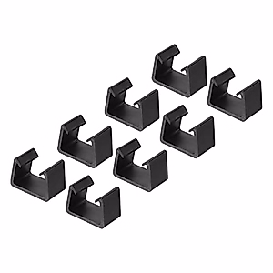 PATIKIL Patio Furniture Clips, 8 Pack 43mm Dia Sofa Rattan Furniture Clamps Wicker Fixed Connection Chair Fasteners for Outdoor Garden, Black