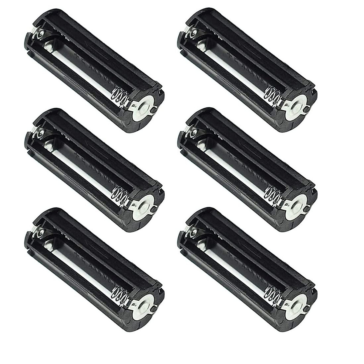 bnafes 3 x 1.5V AAA Series Connection Plastic Black Cylinder Battery Storage Holder Case Adapter Black - (6 Pcs)