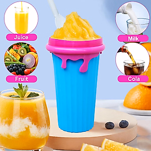 Slushy Cup, 500ml Magic Slushy Maker Cup TIK TOK Quick Frozen Magic Cup Double Layers Slushie Cup Portable Quick Frozen Smoothies Squeeze Cooling Cup