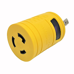 Parkworld 884906 Generator Power Adapter 3-Prong 30 AMP Locking L5-30P Male to 3-Prong 20 AMP Locking L5-20R Female