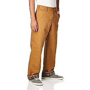 Carhartt Men's Loose Fit Washed Duck Flannel-Lined Utility Work Pant, Carhartt Brown, 40W x 30L