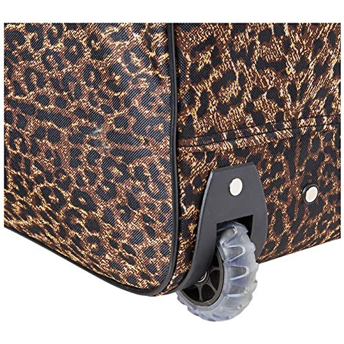 Rockland Rolling Duffel Bag, PINKLEOPARD, 22"