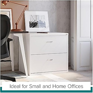 Hirsh Home Office Style Lateral Metal File Cabinet 30 in. Wide 2 Drawer White, Fully Assembled