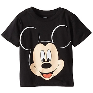 Disney baby boys Mickey Mouse Face Tee T Shirt, Black, 5T US