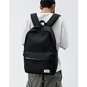 PAUBACK Black high school backpacks for teen girls,book bag backpack for school teens,college travel daypack for women men for laptop 15.6",water resistant & lightweight Casual University backpack