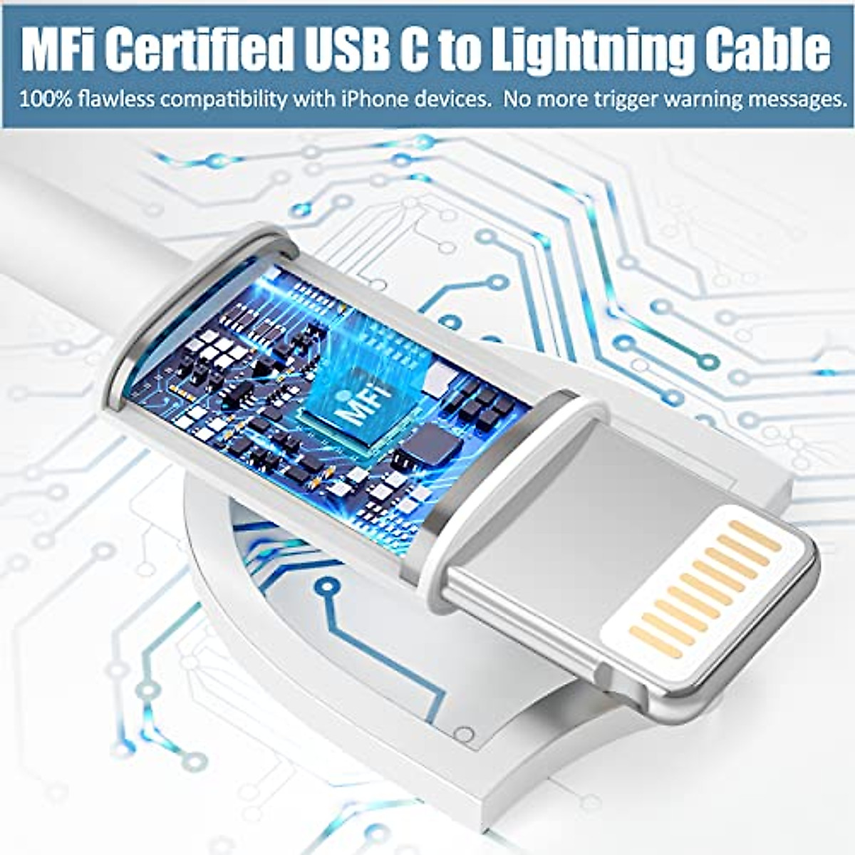 Fast Charger iPhone, [Apple MFi Certified] iPhone Charger USB C 20W Phone Chargers Block with 6.6FT Lightning Charging Cord for iPhone 14,14 Pro,14 Pro Max,13 Pro Max,12 Pro Max,Mini,11 Pro Max,iPad