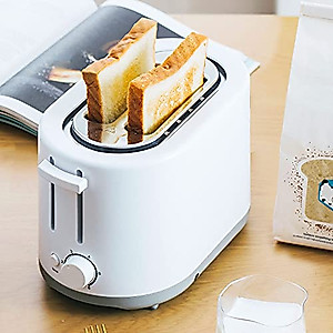 2 Slice Toaster, ROCKURWOK Extra Wide Toaster with Toast Boost, Slide-Out Crumb Tray, Auto-Shutoff and Cancel Button, White