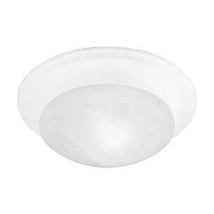 3 Light White Ceiling Light Fixture with White Alabaster Glass Shade
