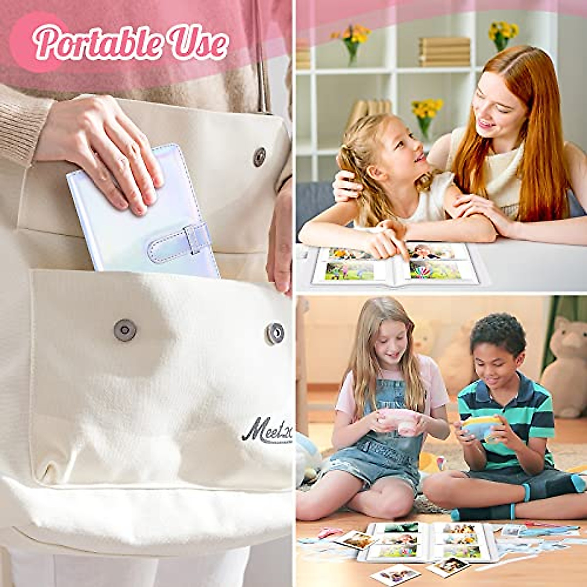 Ablus 96 Pockets Photo Album for Fujifilm Instax Mini 11 90 70 9 8+ 8 LiPlay Instant Camera, Polaroid Snap SnapTouch PIC-300 Z2300 Instant Camera & Zip Instant Printer(Magic Silver)