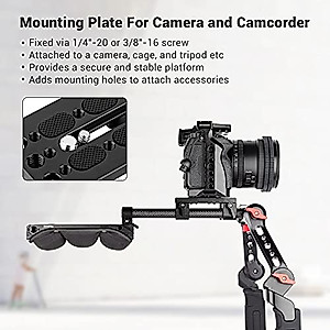 SmallRig Base Plate, Camera Baseplate with 15mm Rod Clamps, Tripod Mounting Plate for DSLR Camera Video Camera - 1775