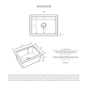 Whitehaus Collection Undermount/Drop-in Fireclay Kitchen Sinks, Stainless Steel Grid Included