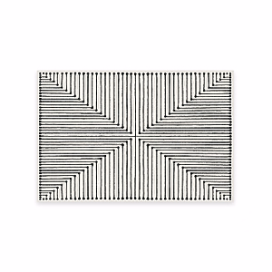 RUGGABLE x Jonathan Adler Washable Rug - Perfect Modern Area Rug for Living Room, Bedroom, Kitchen & Dorm Room - Stain & Water Resistant - Durable, Inkdrop Black/Ivory 2'x3' (Standard Pad)