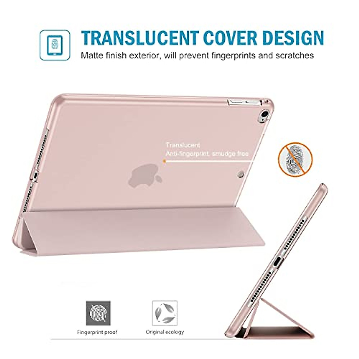 ProCase iPad 9.7 Inch Case iPad 6th 5th Generation Cases, iPad Air 2, iPad Air Case, Slim Soft TPU Cover Stand Smart Case for iPad 9.7 2018 2017 Model iPad Air 2 Air 1 -Pink