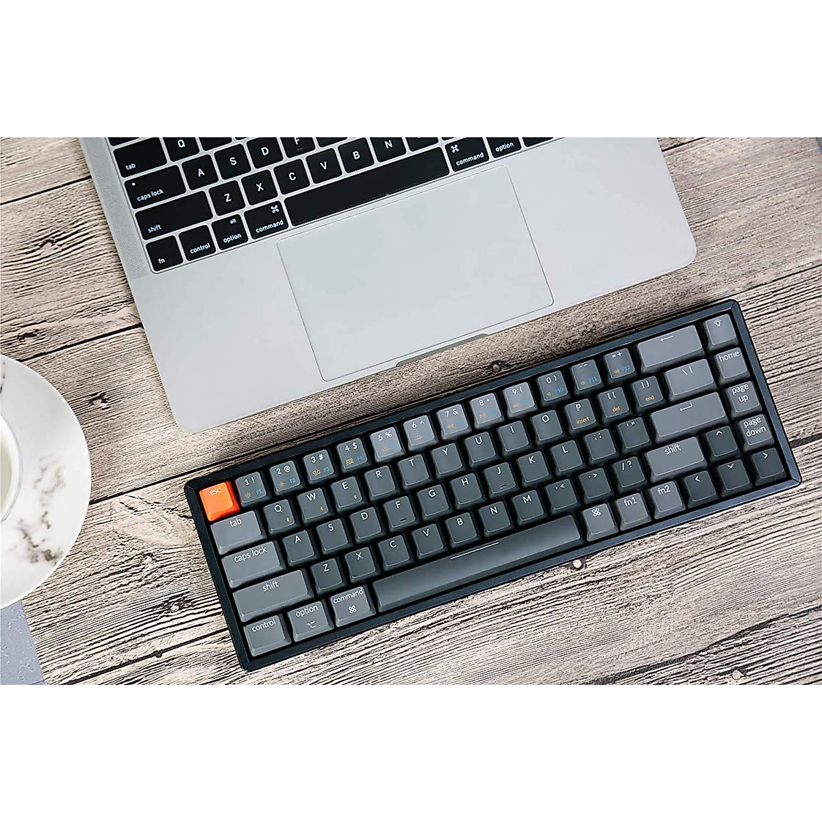 Keychron K6 Hot Swappable Wireless Bluetooth 5.1/Wired Mechanical Gaming Keyboard, 65% Compact 68-Key RGB LED Backlit N-Key Rollover, Aluminum Frame for Mac Windows Gateron G Pro Red Switch