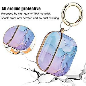 OLEBAND Airpod 3rd Generation Case(2021) with Cute Pattern,Hard Cover,Anti-Slip Airpods 3 Case,Compatible for Apple Air pod Case 3rd Gen,for Women and Girls,Watercolor Marble